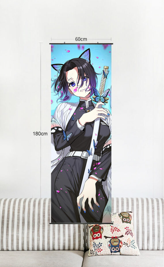 Kochou Shinobu Demon Slayer Large Metal Scroll Wall Decor - Anime Wall ...