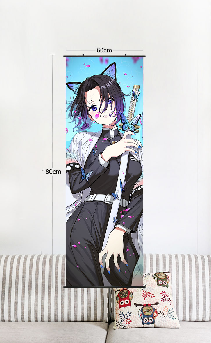 Kochou Shinobu Demon Slayer Large Metal Scroll Wall Decor - Anime Wall ...