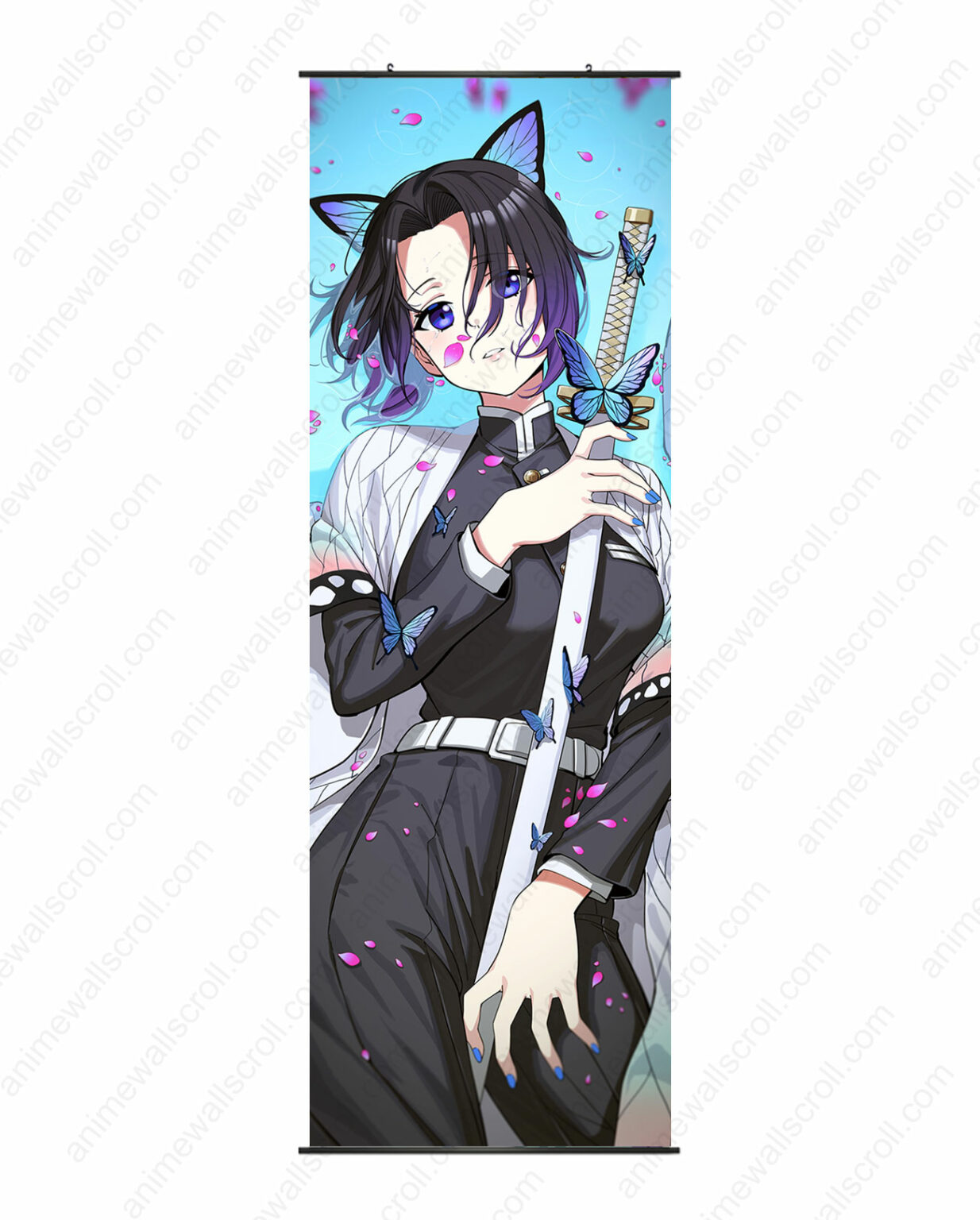 Kochou Shinobu Demon Slayer Large Metal Scroll Wall Decor - Anime Wall ...